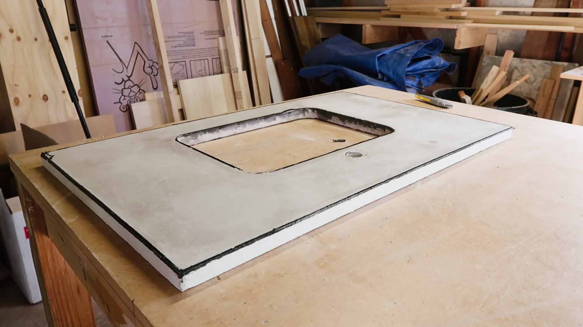 DIY Poured Concrete Countertops | Inexpensive & Easy - Oak Abode